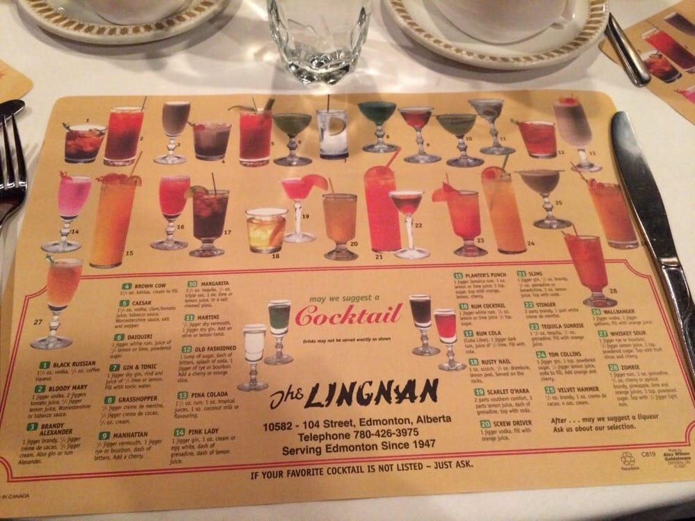 Menu at The Lingnan restaurant, Edmonton