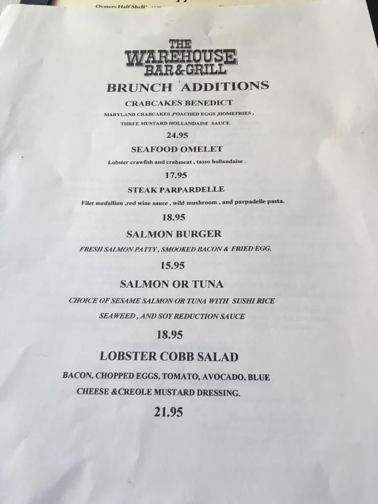 Menu at The Warehouse steakhouse, Alexandria, 214 King St