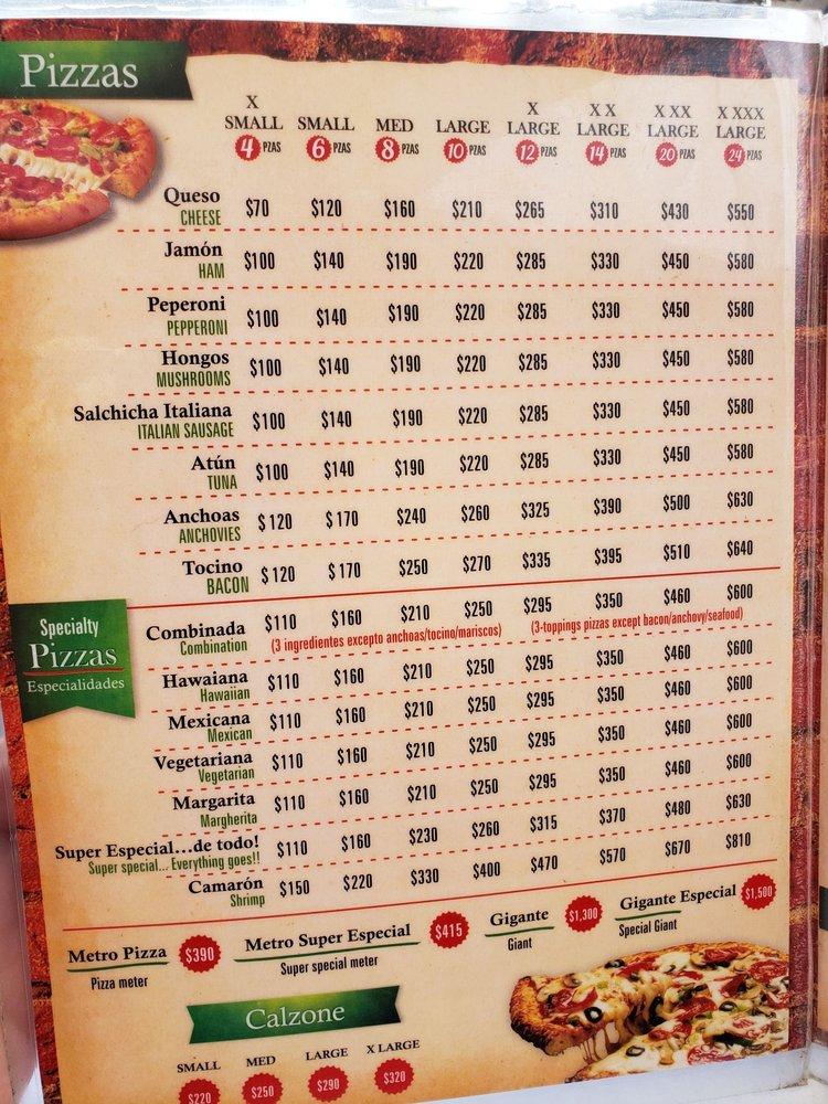 Carta del restaurante Alfonso's Pizza, Ensenada, Macheros 868