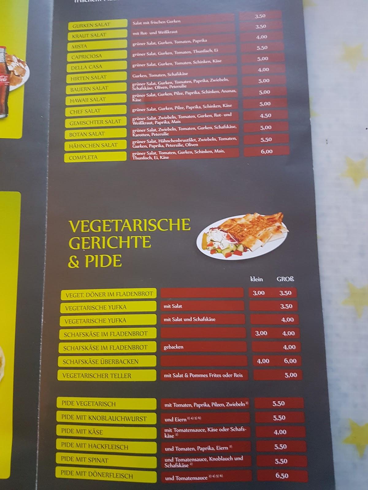 Speisekarte von Botan Kebap Grill & Pizza-Haus, Wallerfangen