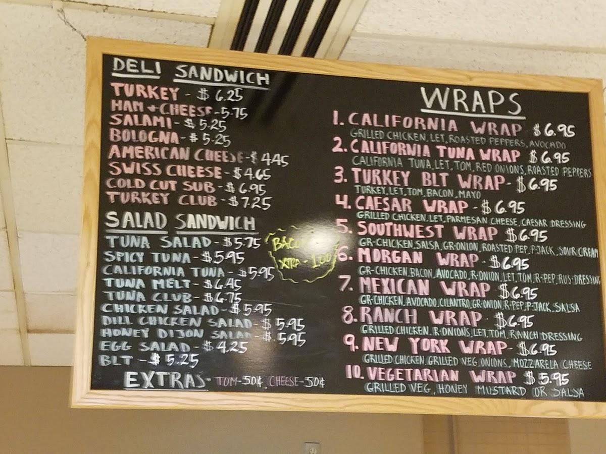 Menu at Discovery Cafe, Frederick