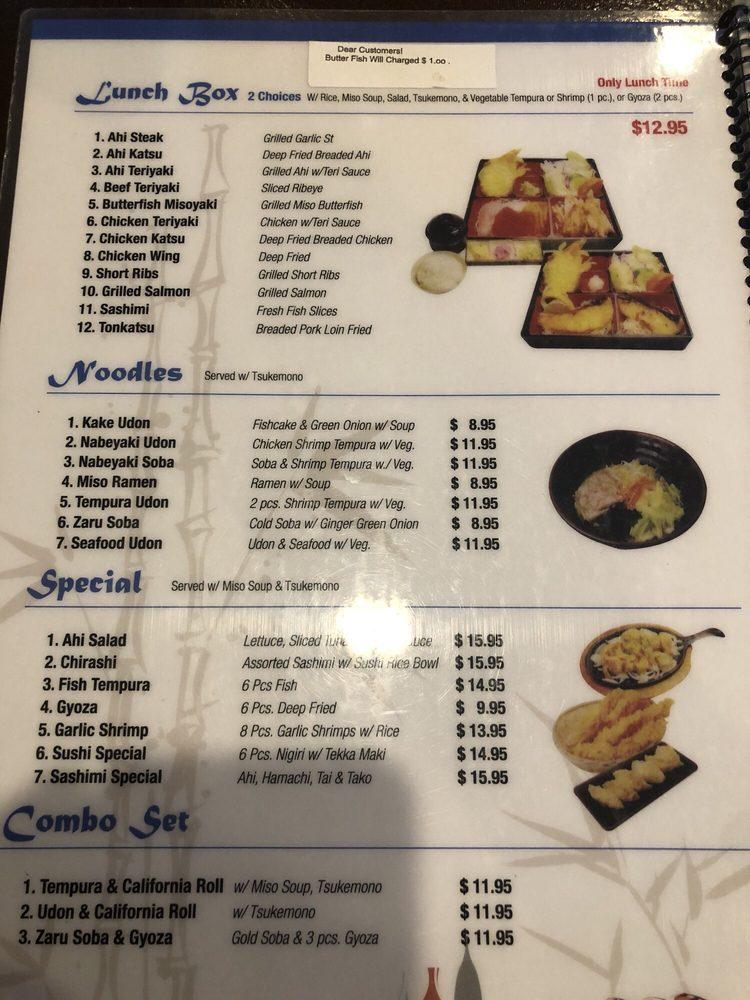 Menu at Kikuya Restaurant, Honolulu, 1315 N King St