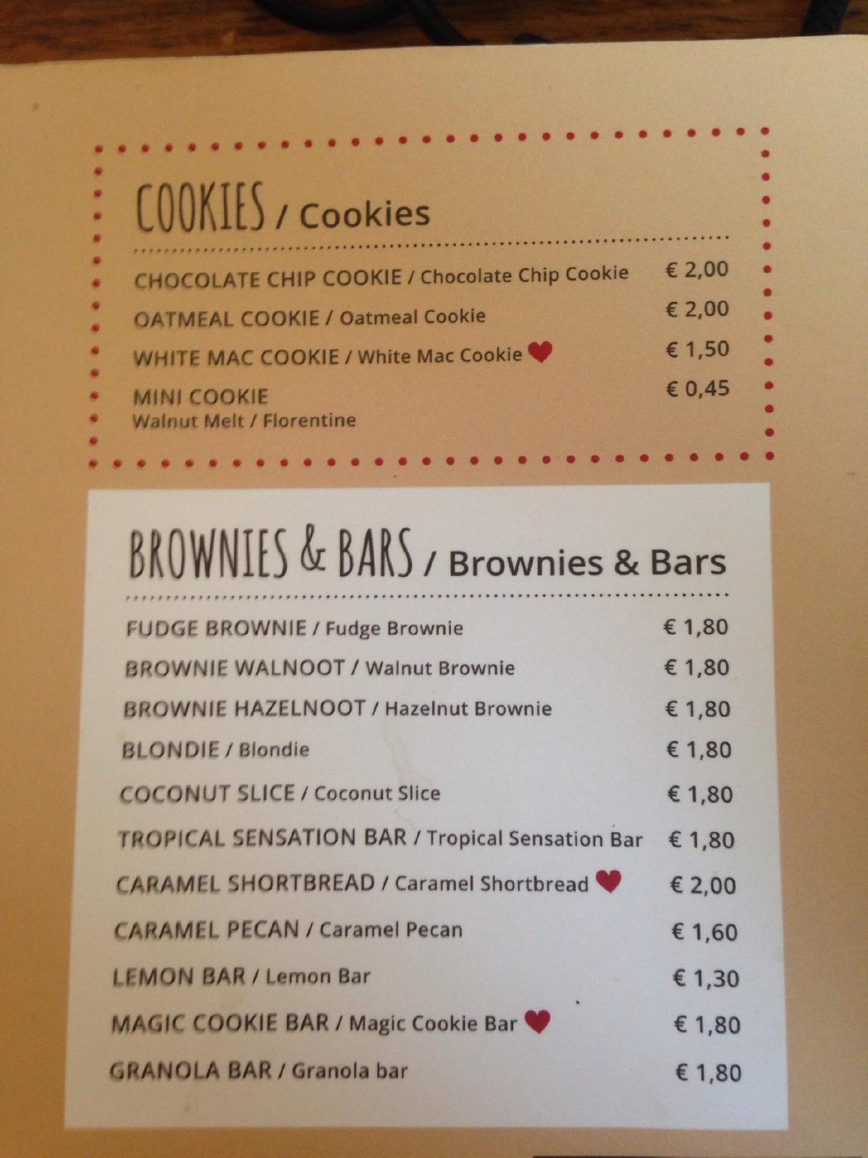 Menu at Koekela, Rotterdam, Nieuwe Binnenweg 79A