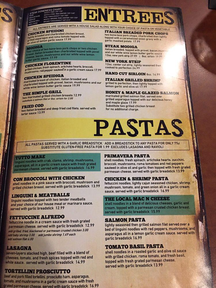Menu at The Local House Restaurant & Bar, Arnold