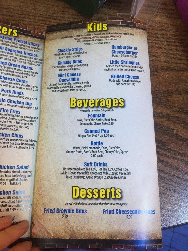 Menu at Chicken On the Run restaurant, Cincinnati