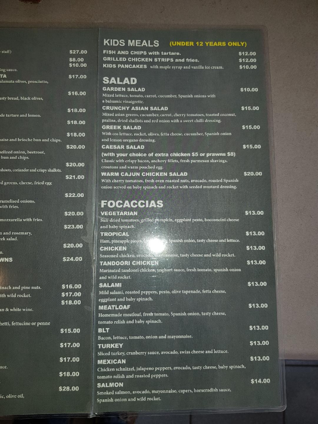 Menu at Lil Kitch cafe, Moonee Ponds