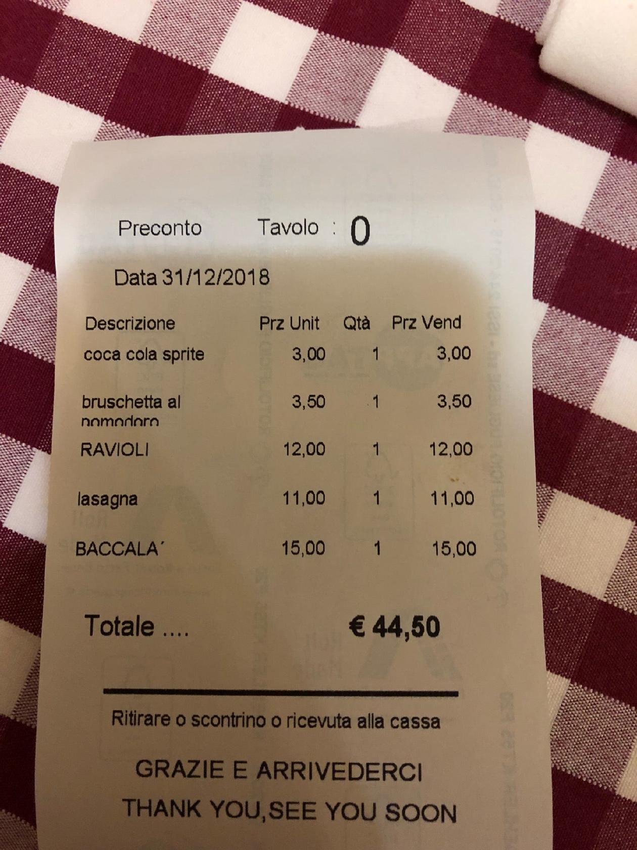 Menu da Ristorante Pinseria Al 39 da Massimo, Roma, Via Palestro