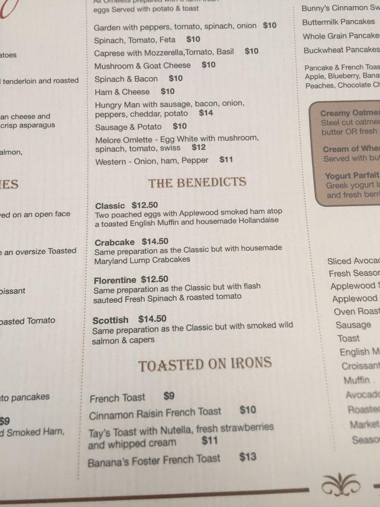 Carta de Melore' Restaurant, Oceanside