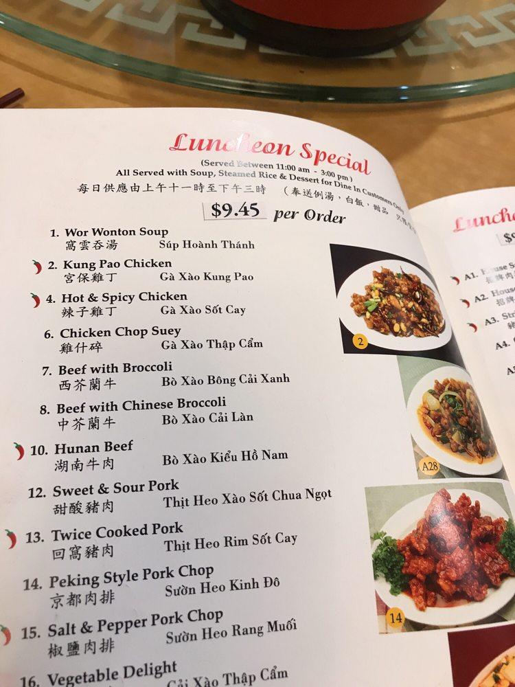Menu at Seafood Cove restaurant, Garden Grove, Westminster Blvd.
