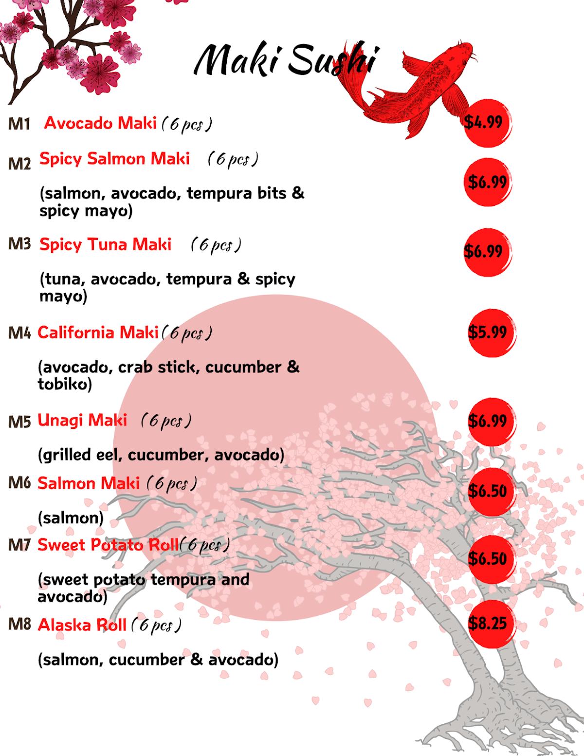 Menu at Kaizen Sushi & Ramen restaurant, Dartmouth