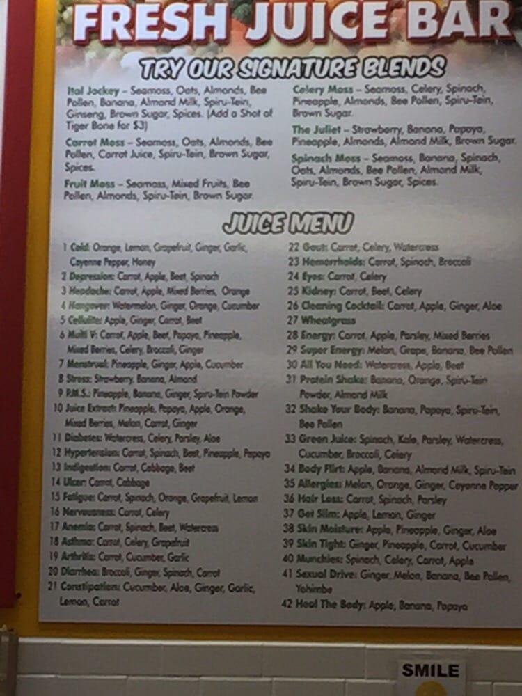 Menu at Sybil's Bakery, Lauderhill