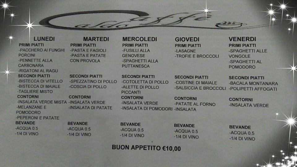 Menu at Caffè Caldo cafe, Venafro