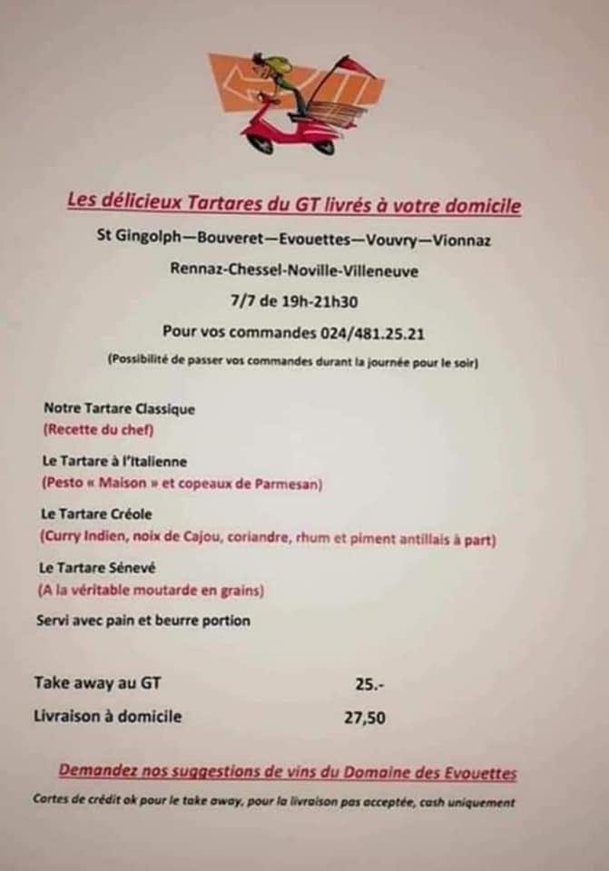 Menu at Le GT, Port-Valais, Rte Cantonale 51