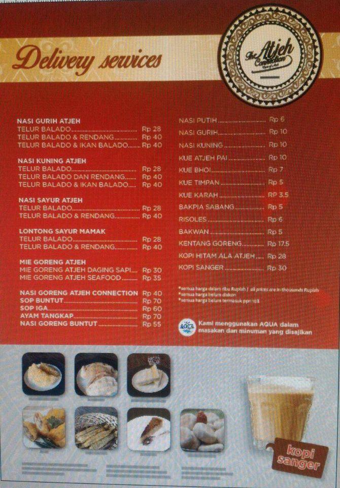 Carta del restaurante The Atjeh Connection Neo Sabang, Yakarta, Jl. H ...