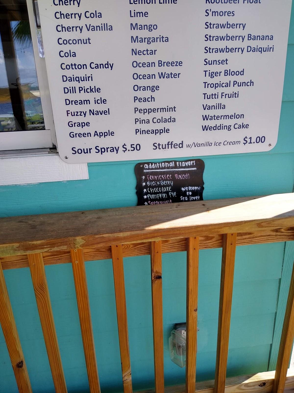 Menu at Sea Level restaurant, Pass Christian