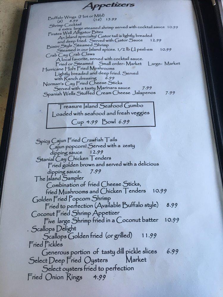 Menu at Bahama Bob's Beach Side Cafe, Gulf Shores