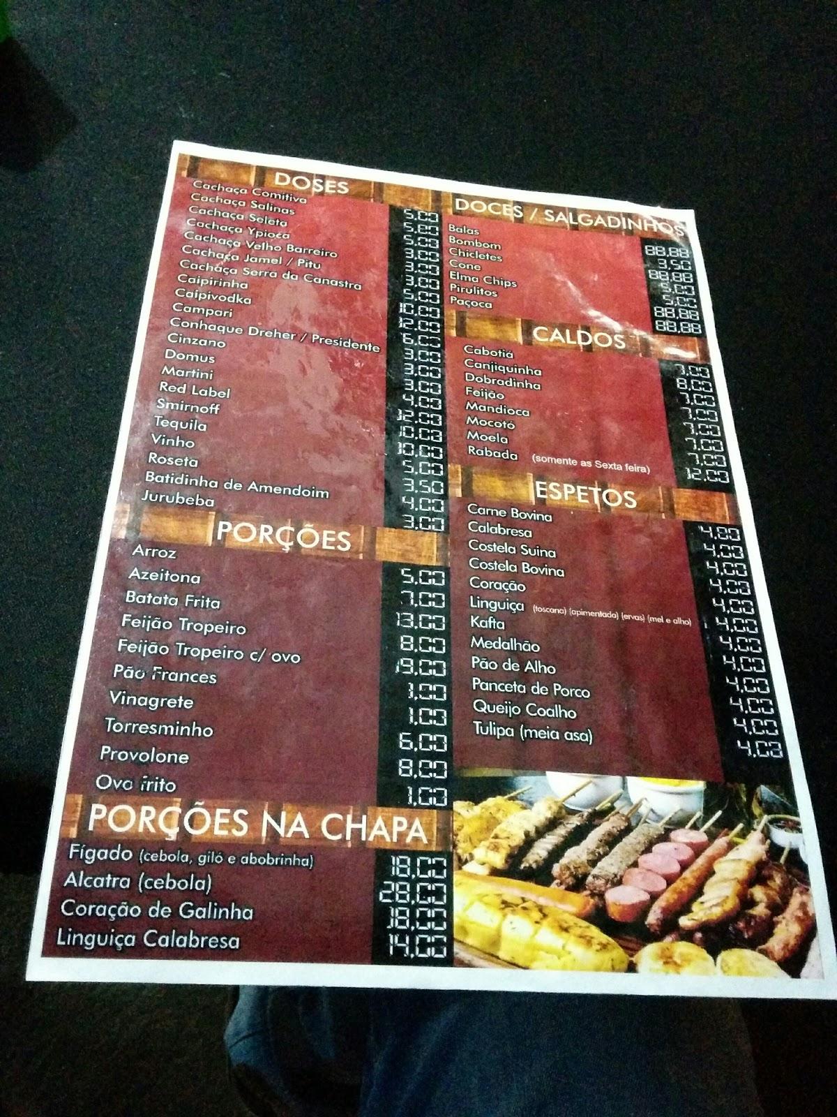 Menu Em Cantinho Do Mineiro Pub Bar Maring 