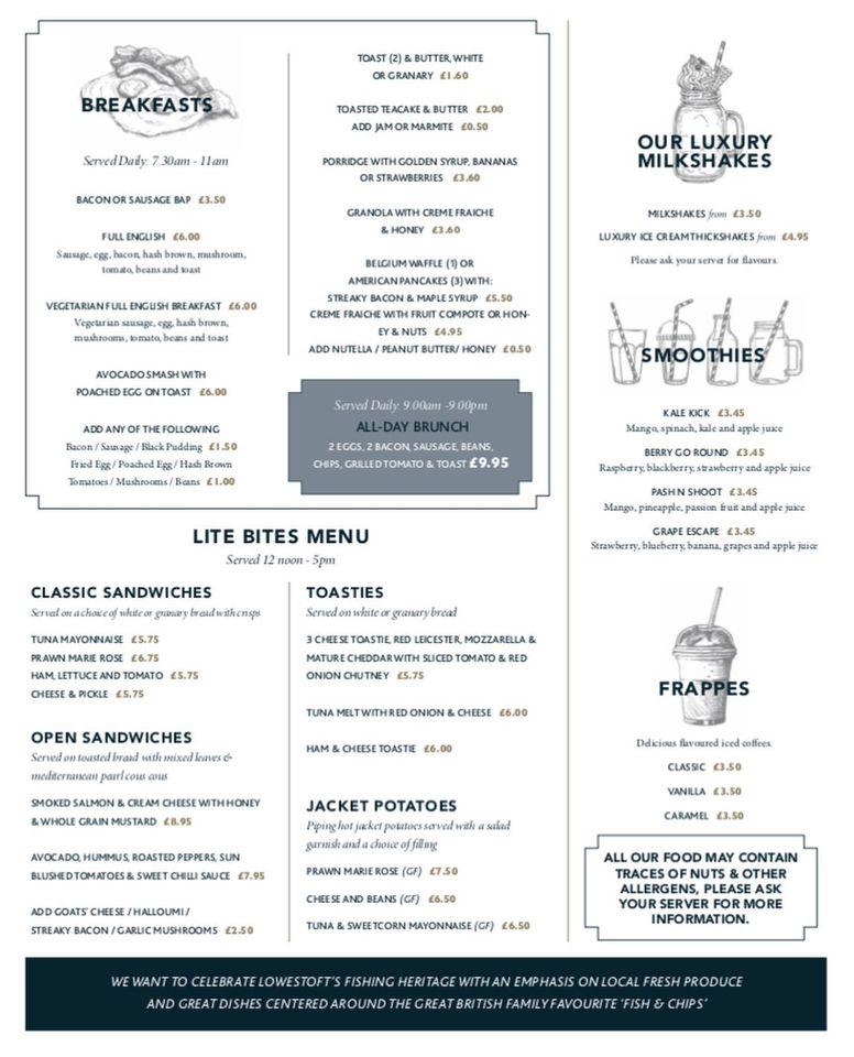 Menu at LT1 Fish & Chips & More restaurant, Lowestoft, No 1