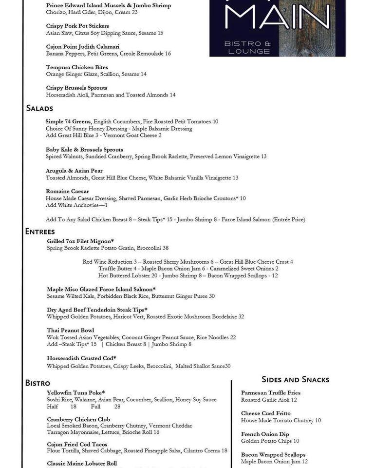 Menu at Millstone Restaurant, New London