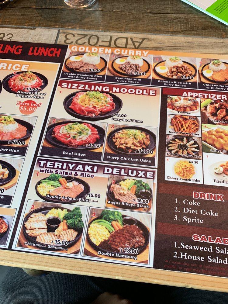 Menu at Sizzling Lunch steakhouse, Goleta
