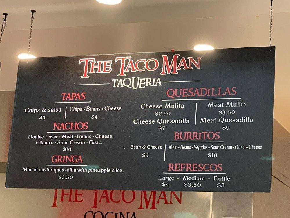 Carta de The Taco Man (in Glendora Public Market), Glendora