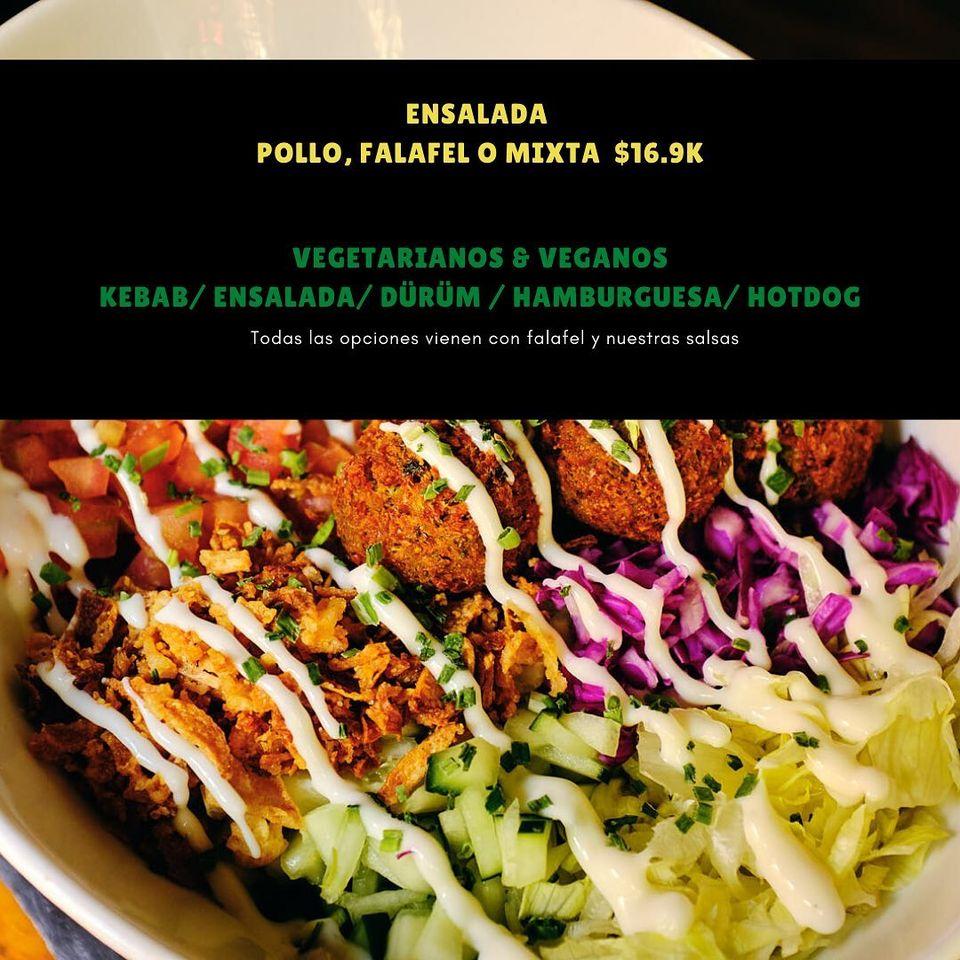 Menu at German Street Food restaurant, Medellín