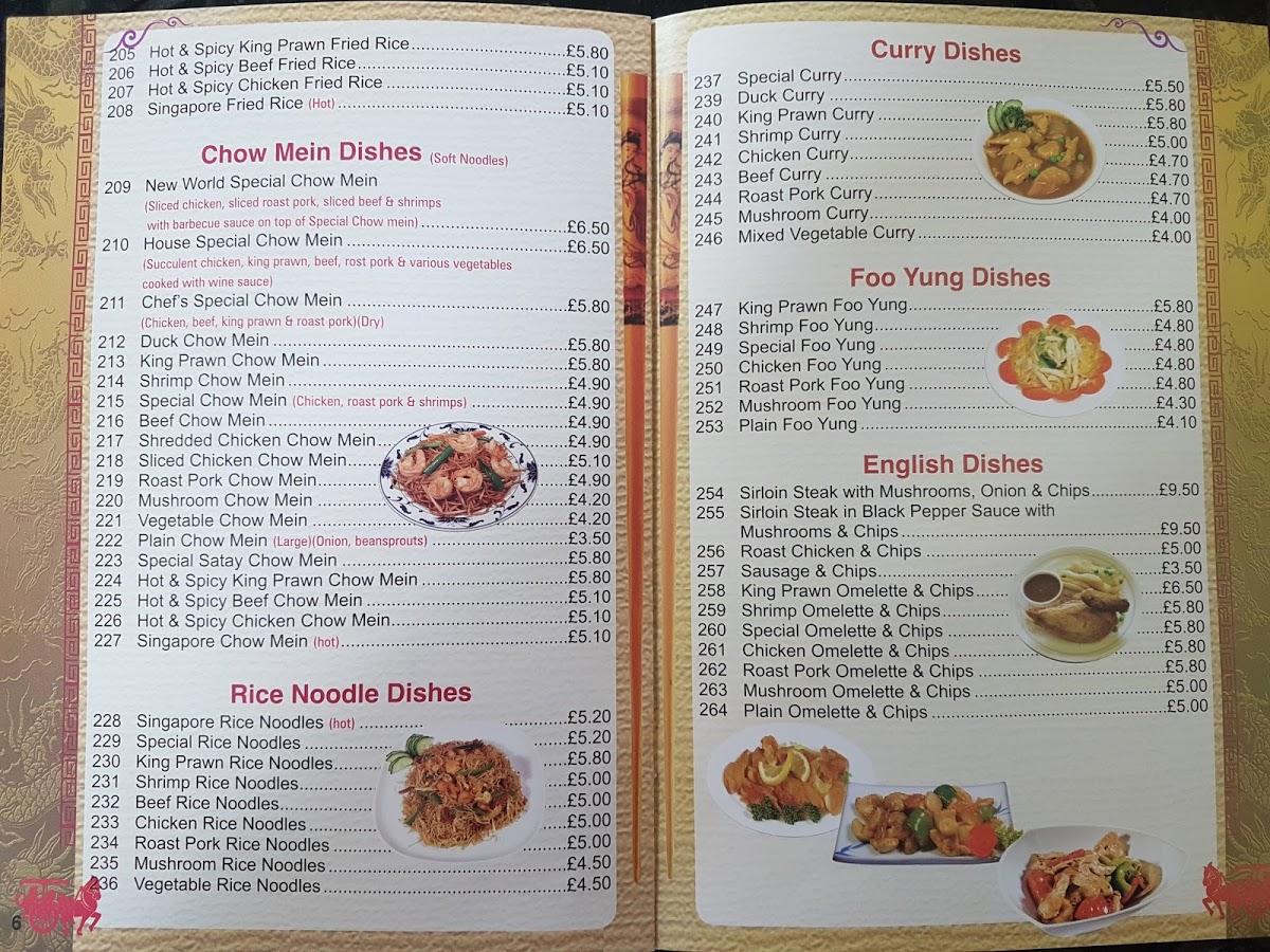Menu at New World Express fast food, Peterborough