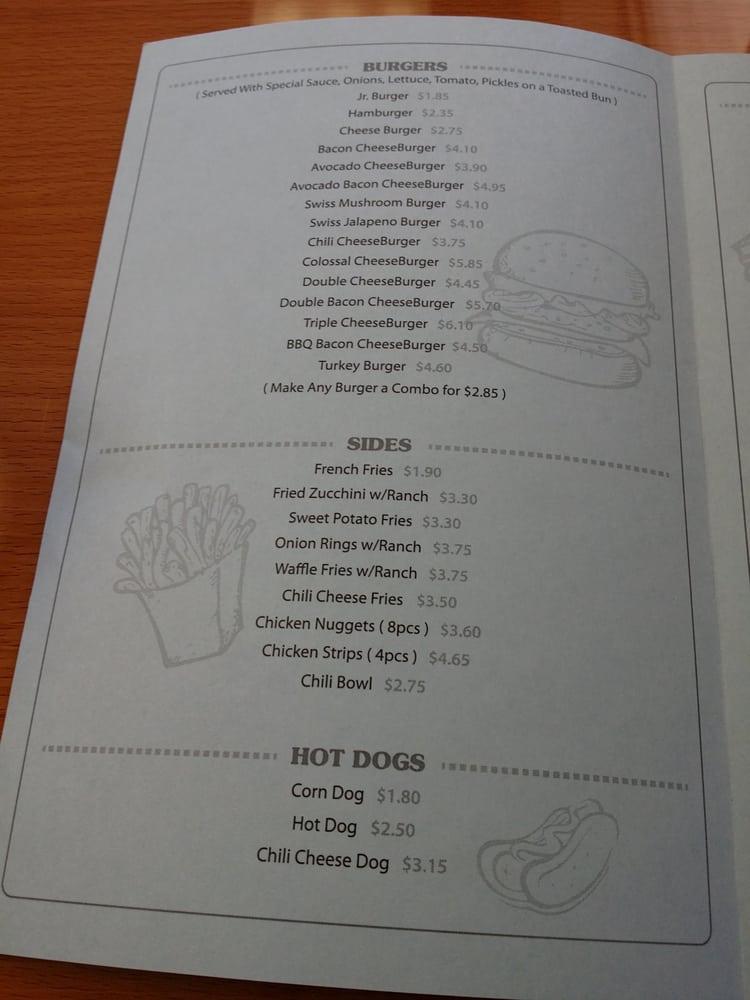 Menu at The Burger Stop restaurant, Santa Ana, S Broadway