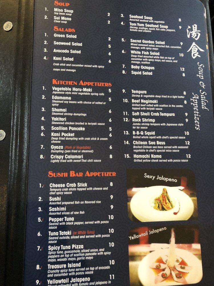 Menu at Kyushu Hibachi Steakhouse and Sushi, Fort Worth