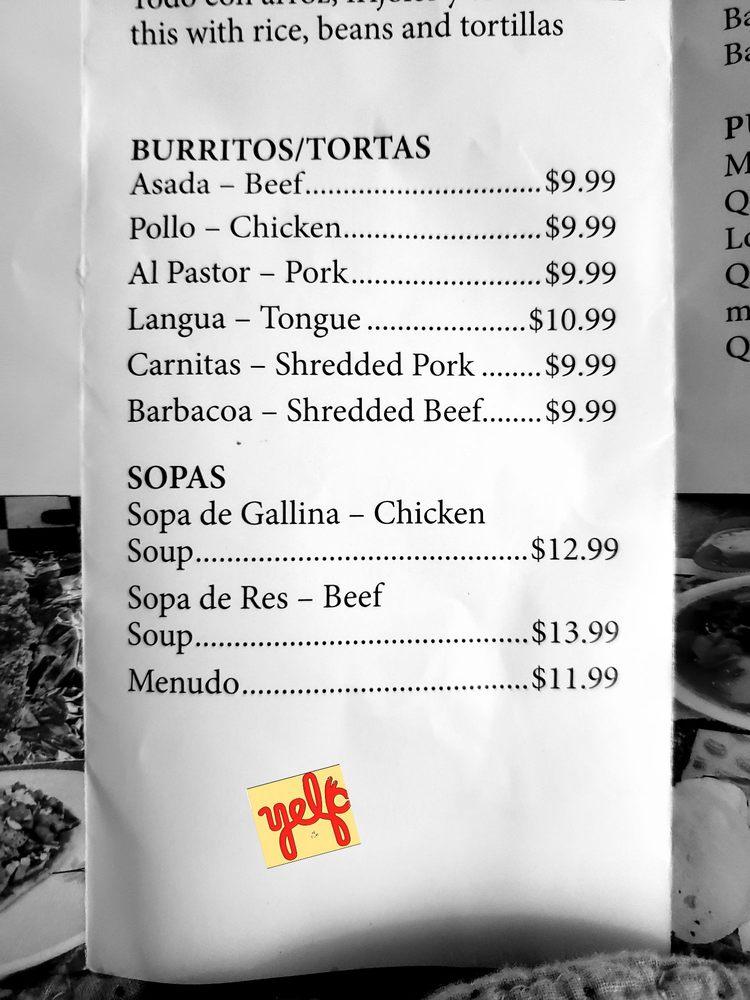 Menu at La Sabrosa Grocery & Restaurant Orange Park, Orange Park, Mound St