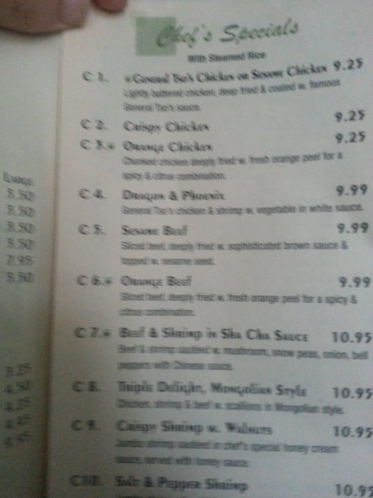 Menu at CHOPSTIX restaurant, Kingsville