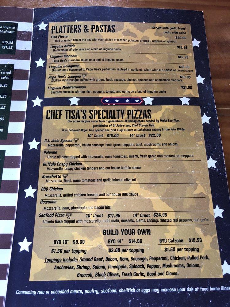 Menu at G.I. Jade Tiki Bar & Bistro, Fort Walton Beach