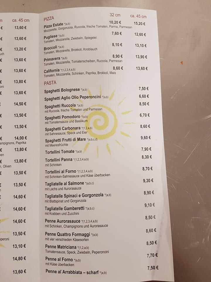 Speisekarte von Pizzeria SALENTO, Schönau am Königssee