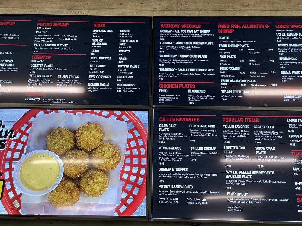 Carta del restaurante Te'Jun The Texas Cajun- Red Oak, Red Oak