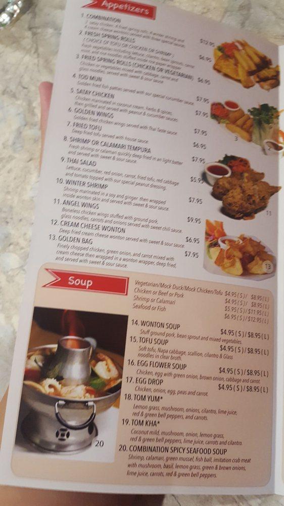 Menu at Thai Taste 2 restaurant, Bonita