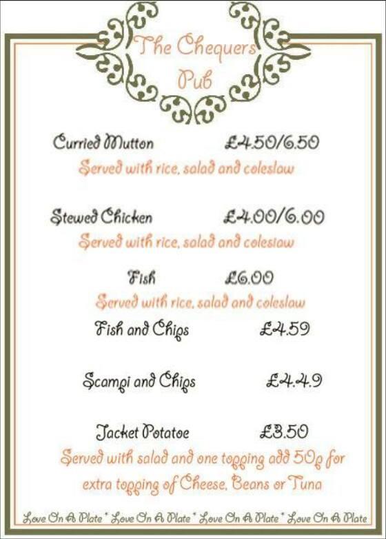 Menu at The Chequers pub & bar, Luton, 112 Park St