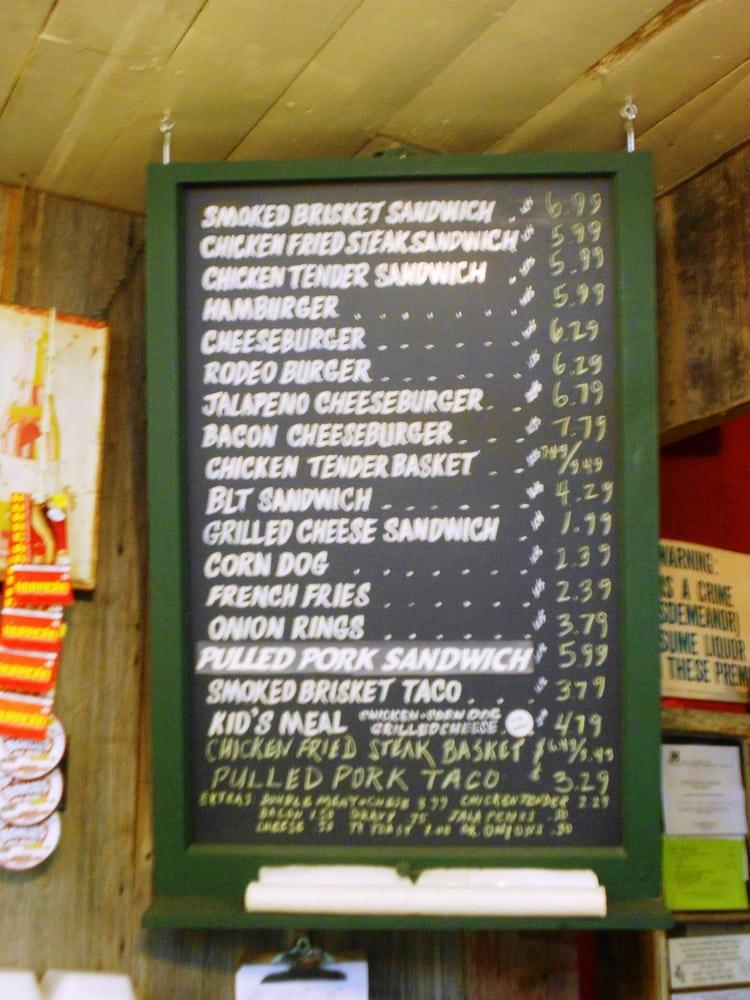 Menu at Andice General Store restaurant, Georgetown