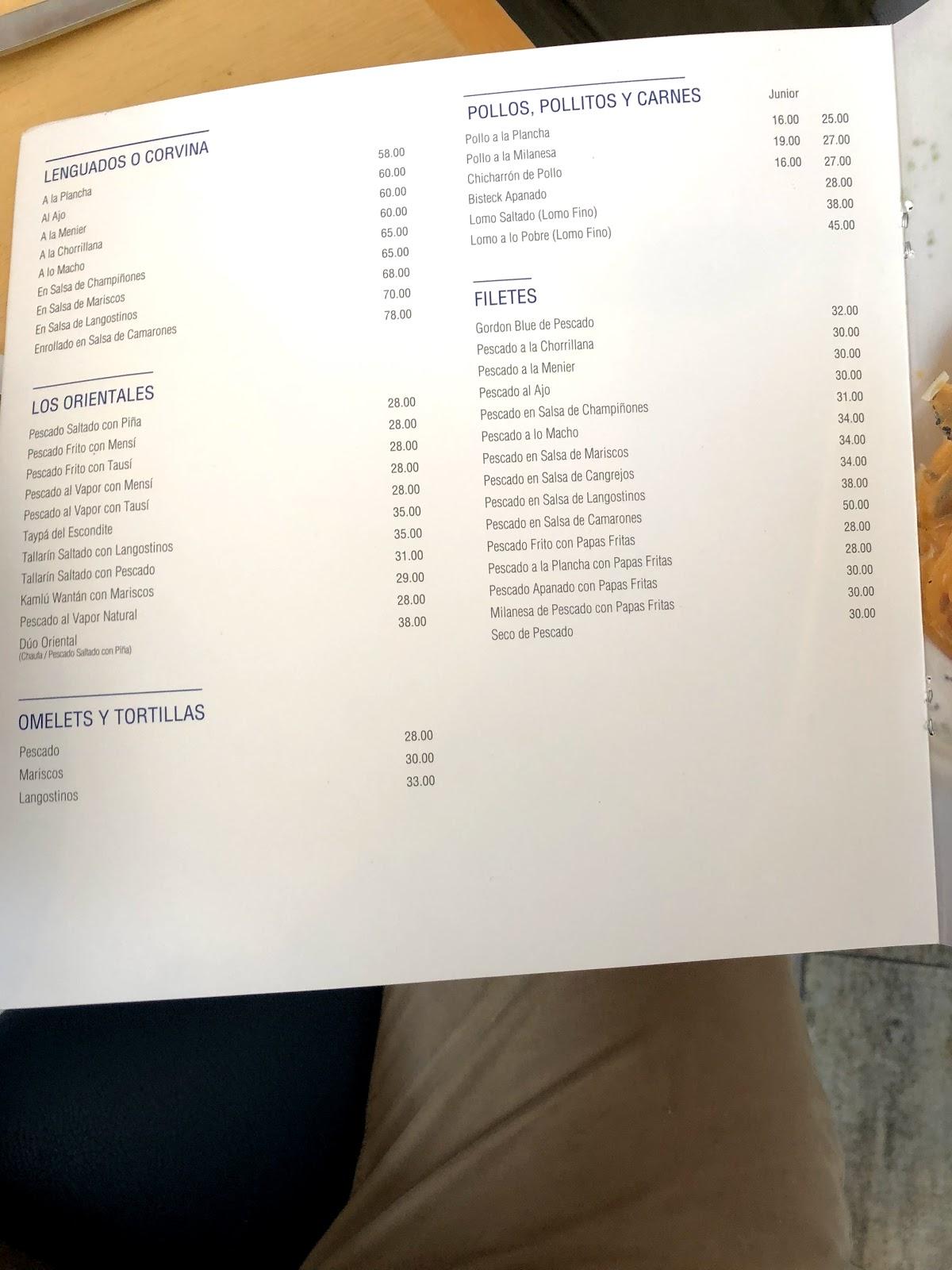 Carta del restaurante El Escondite - Blondet, Lima, Calle Armando ...