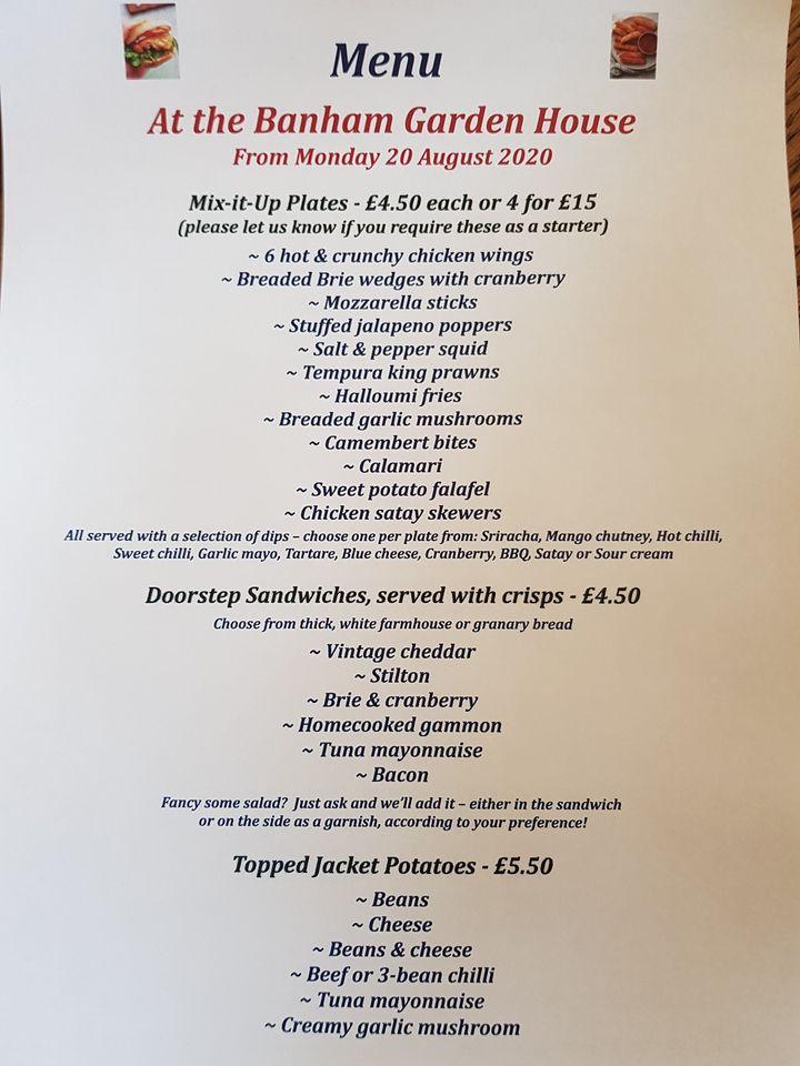 Menu at The Smoke House Banham restaurant, Banham