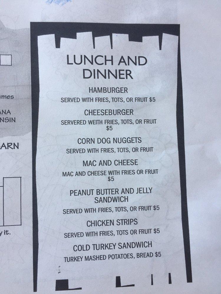 Carta de Inland Cafe, Baker City