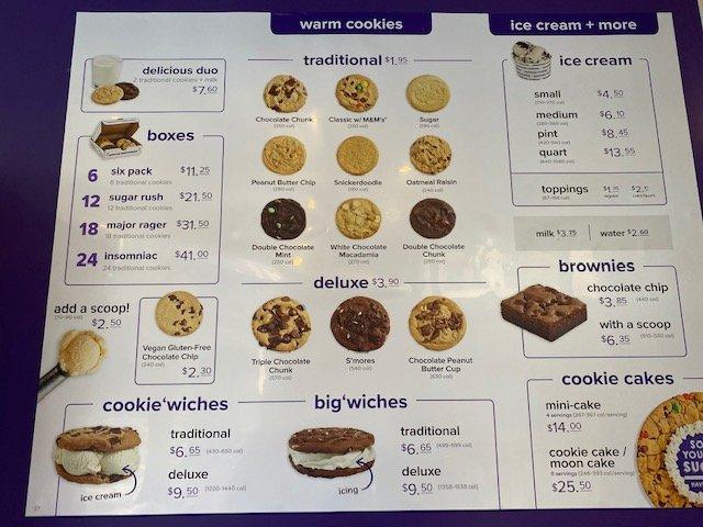Menu at Insomnia Cookies desserts, San Francisco, 362 Kearny St