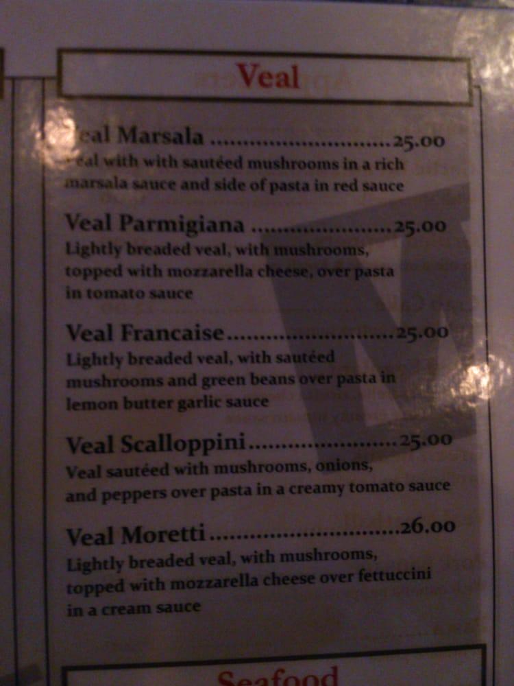 Menu at Moretti's on Dublin restaurant, Dublin