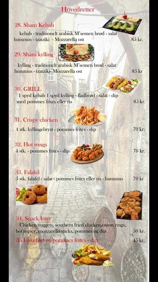 Menu at SHAM FOOD restaurant, Tønder