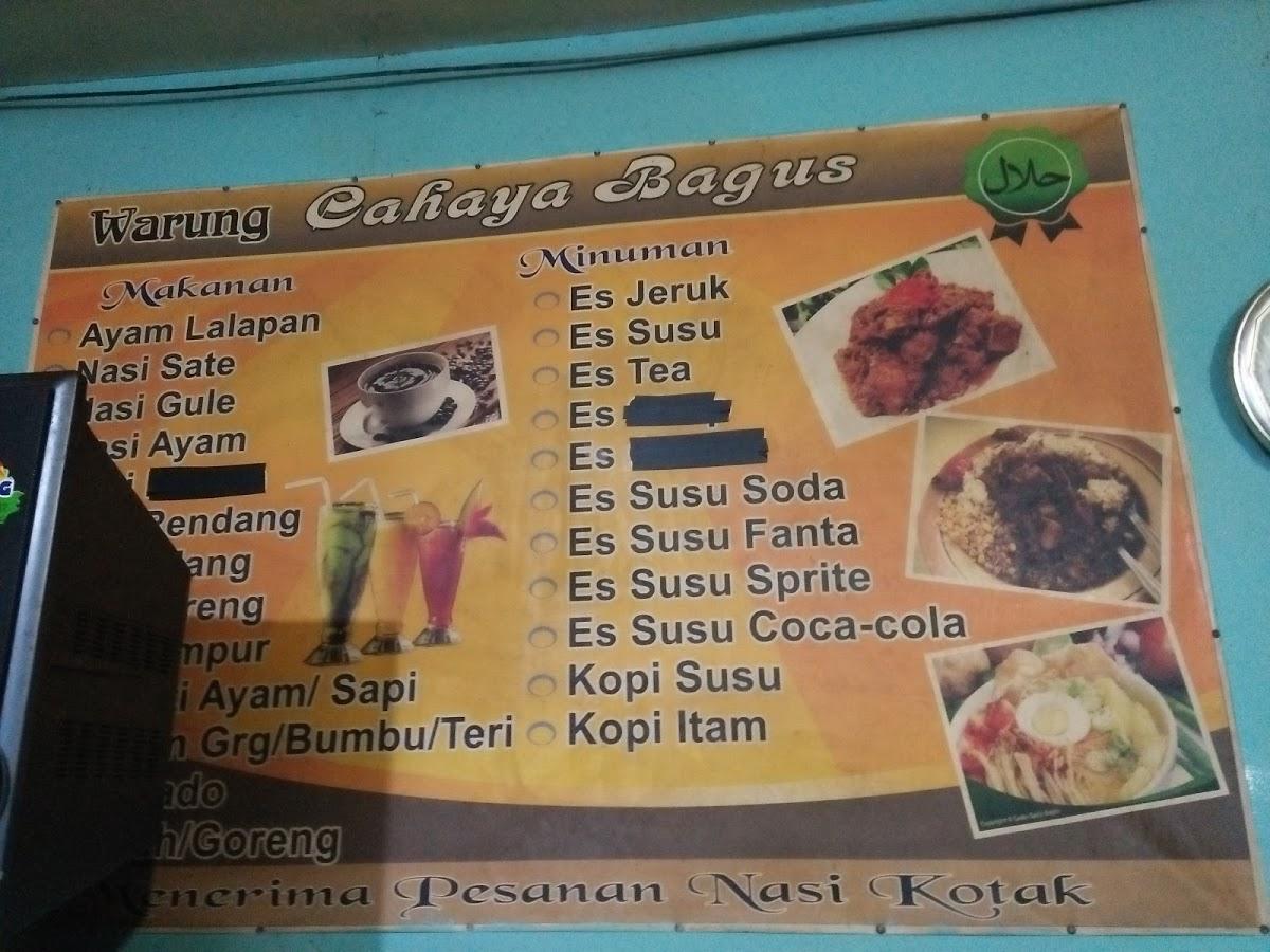 Menu at Warung Cahaya Bagus restaurant, Kupang