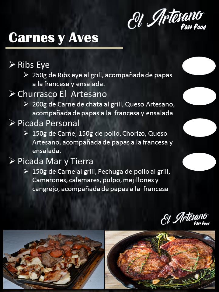 Menu at El Artesano Fast Food, Los Patios