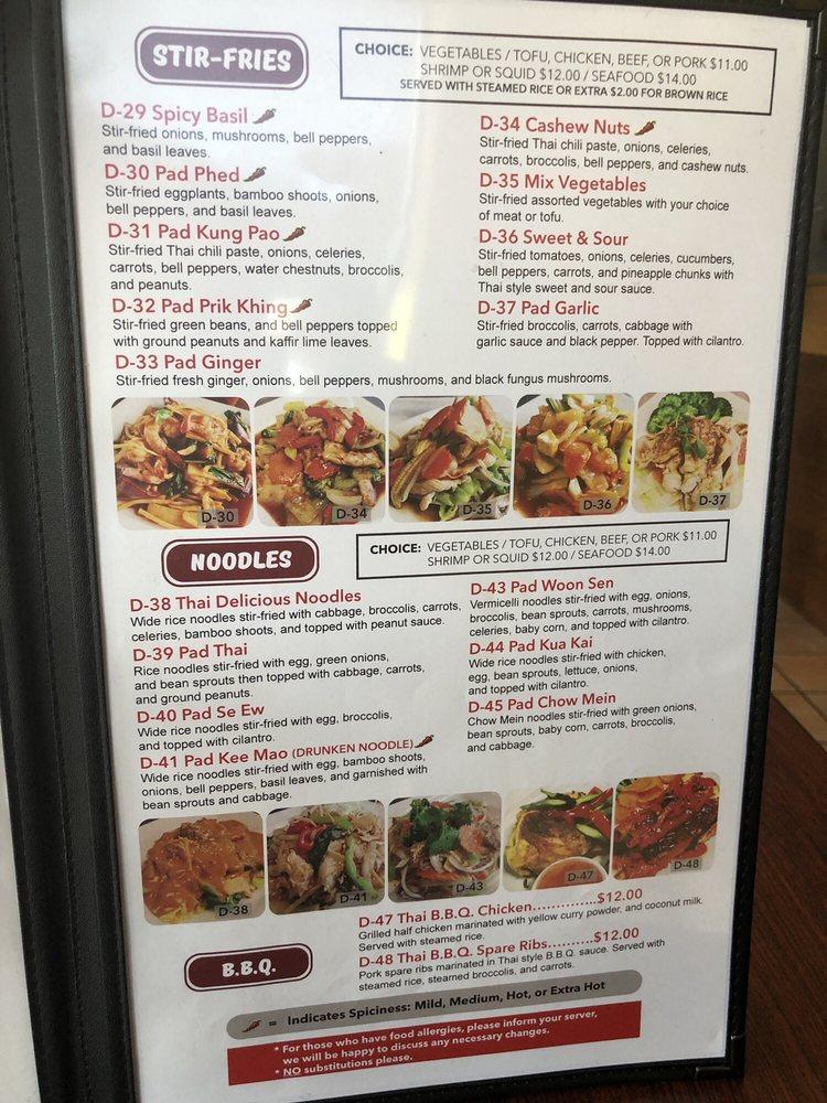 Menu at Thai Delicious Restaurant, Tigard