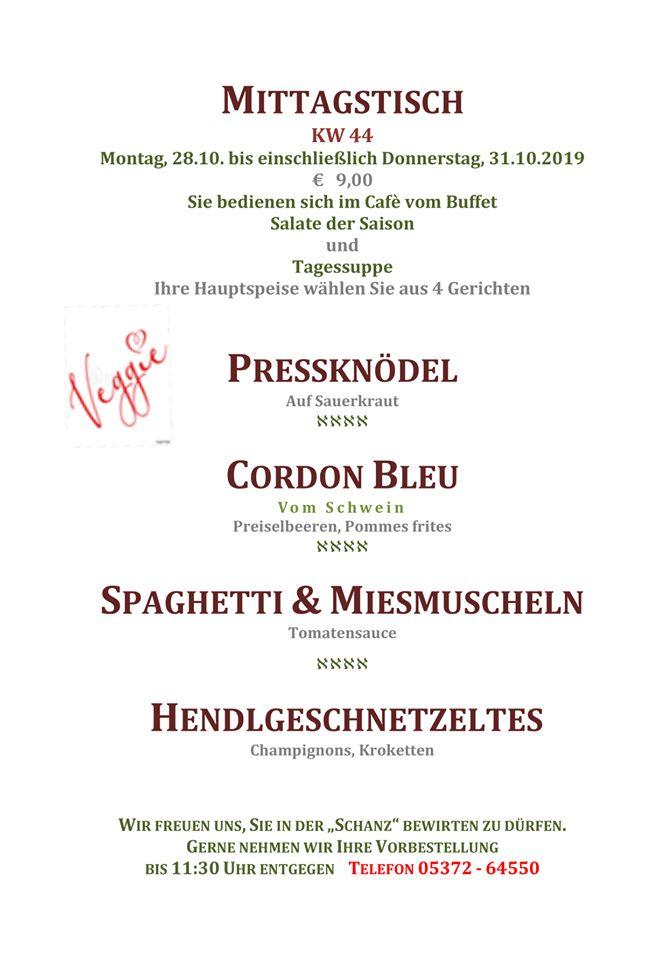 Speisekarte von Hotel zur Schanz restaurant, Ebbs