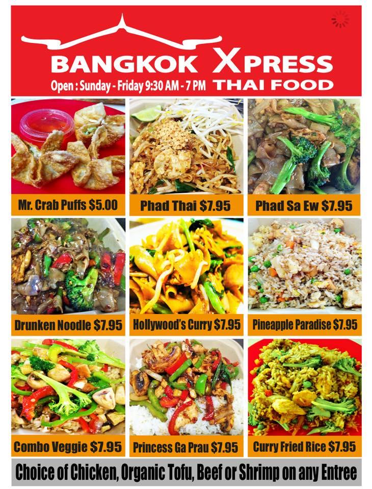 Menu at Bangkok Xpress restaurant, Portland, NE Airport Way