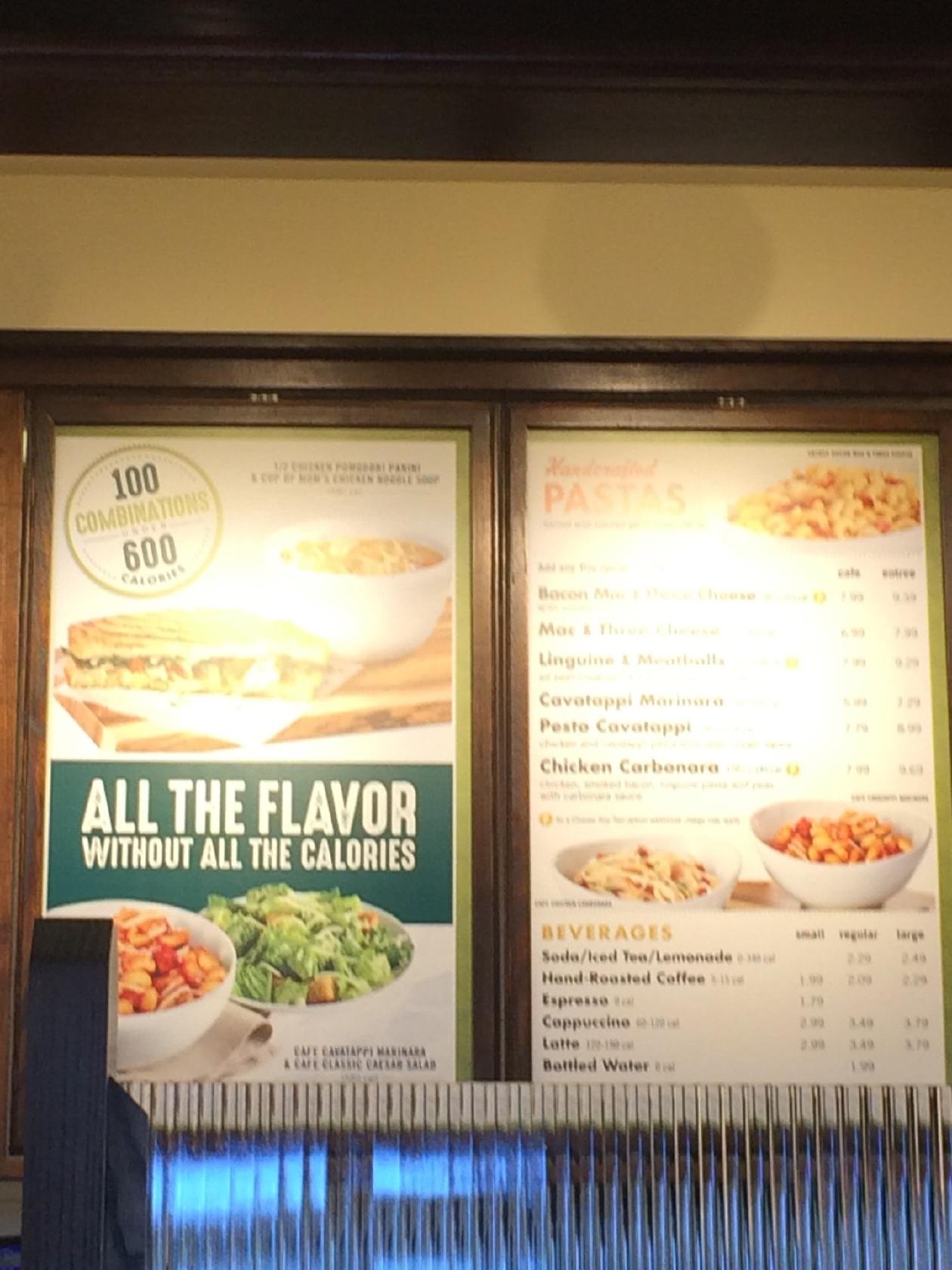 Menu at Corner Bakery Cafe, Brandon