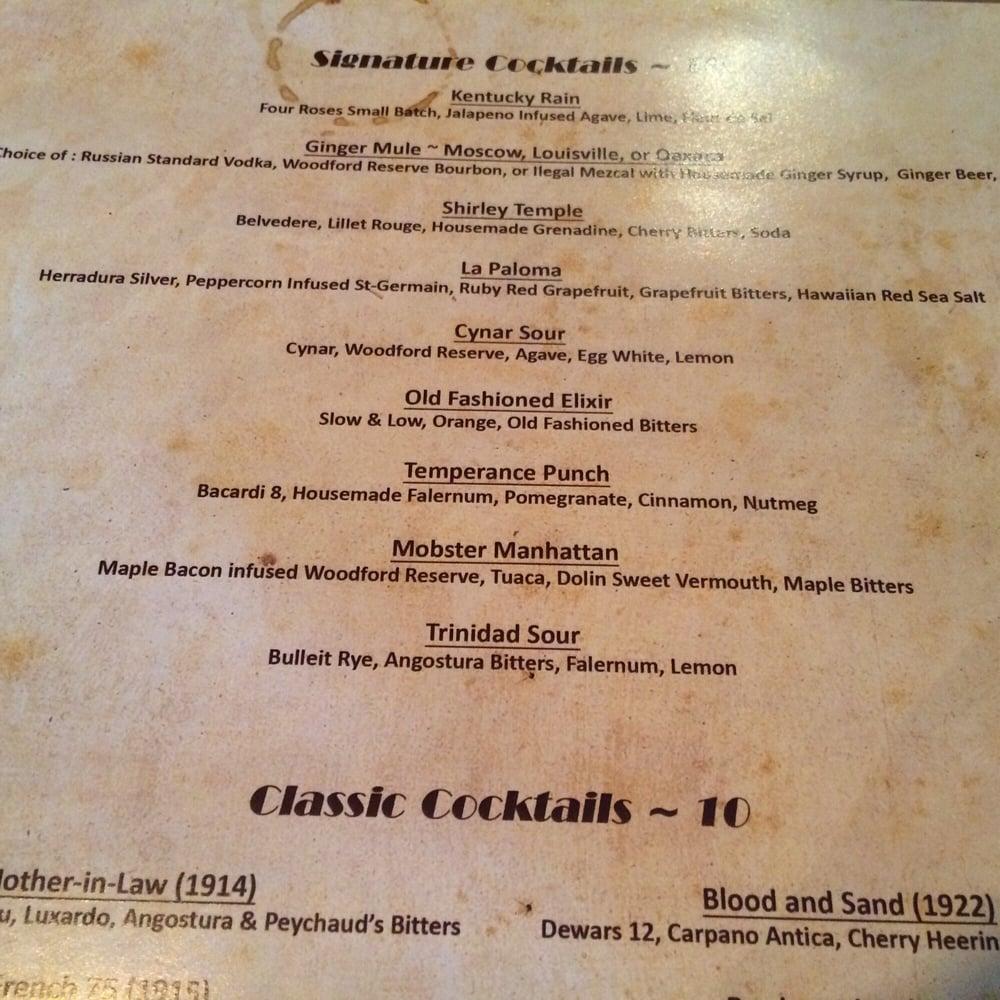 Menu at Prohibition Gastro Lounge pub & bar, Powell